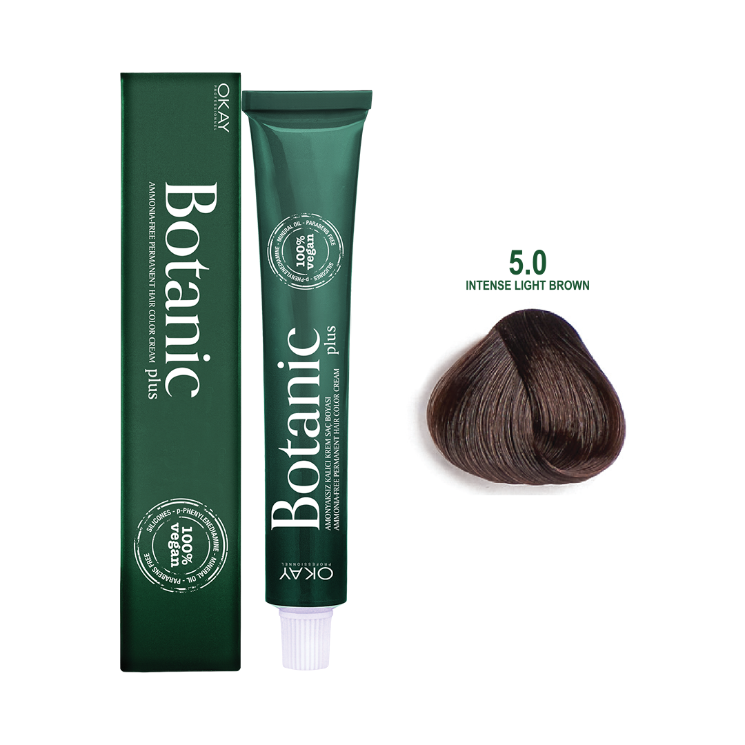 Botanic Plus Ammonia Free Hair Color Cream 5.0 Intense Light Brown – 6 ...
